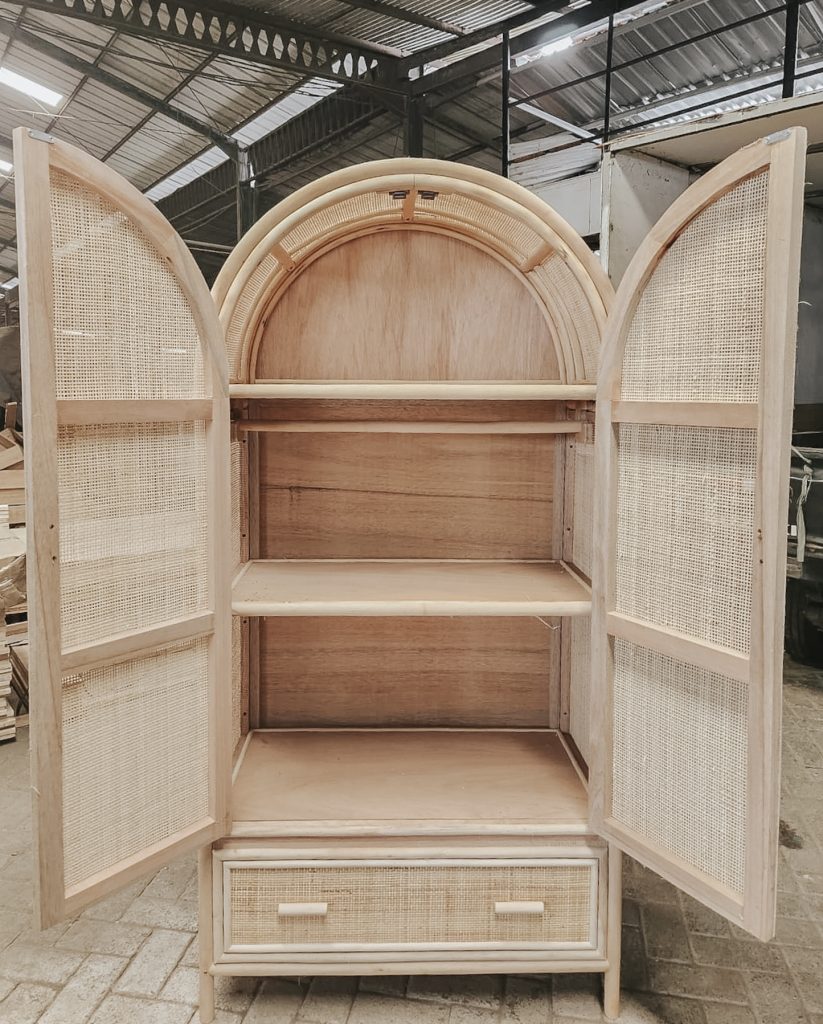 Rotan Gebogen Kledingkast – Boho Rainbow - Rotan voor baby & kids