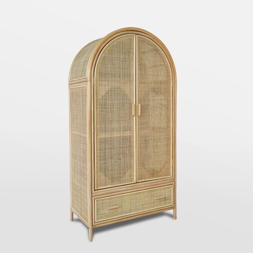 Rotan Gebogen Kledingkast – Boho Rainbow - Rotan voor baby & kids